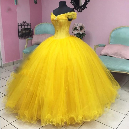 Yellow Prom Dress, Yellow Formal Graduation Evening Dress PL3215 ...